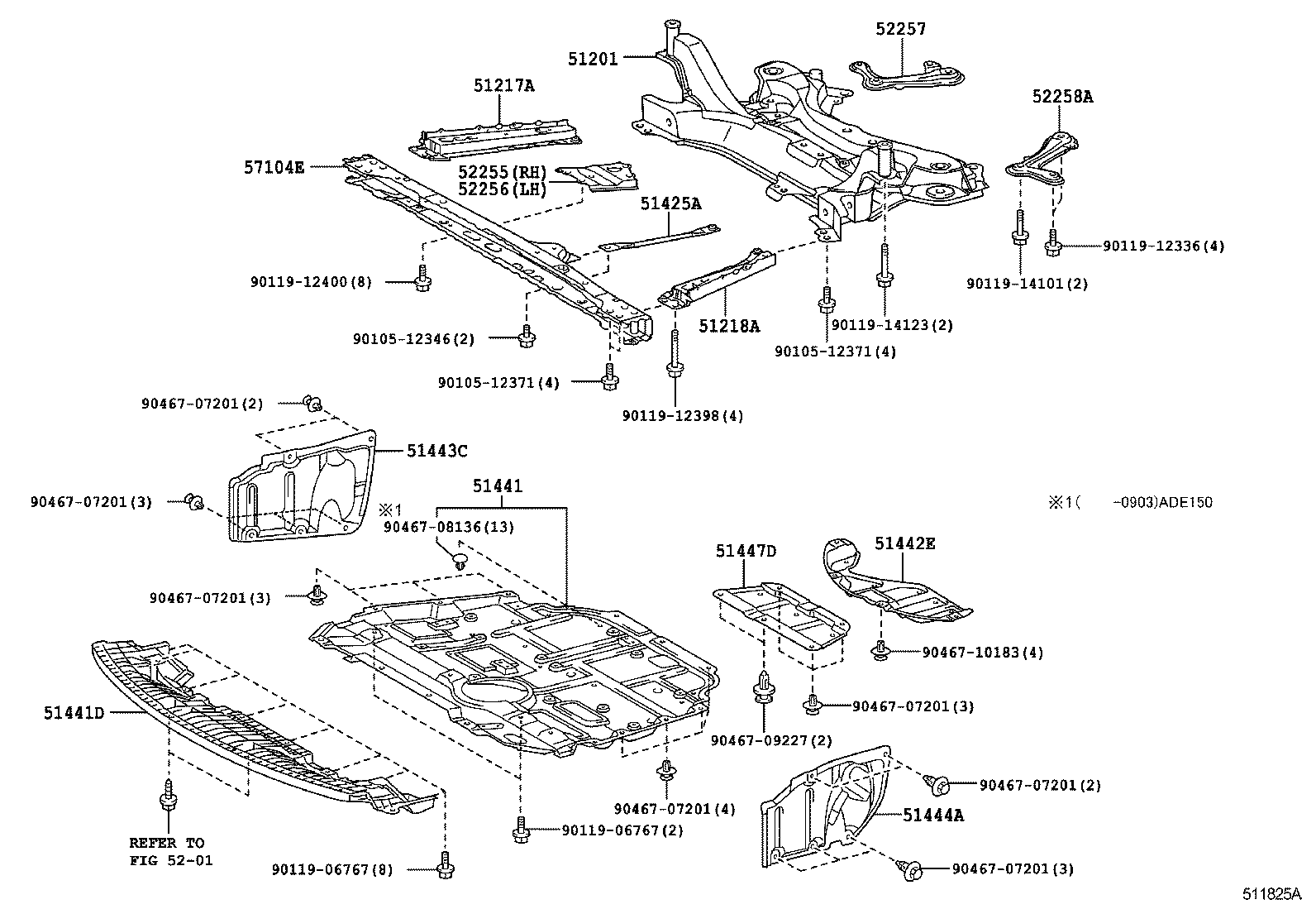 TOYOTA AURIS HYBRID UKPZRE151L-DEPDKW - BODY - SUSPENSION CROSSMEMBER ...