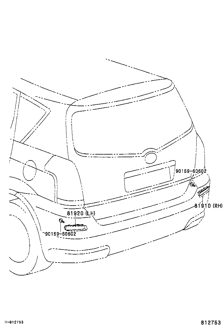TOYOTA COROLLA VERSOAUR10L-GWFEYW - ELECTRICAL - REFLEX REFLECTOR ...