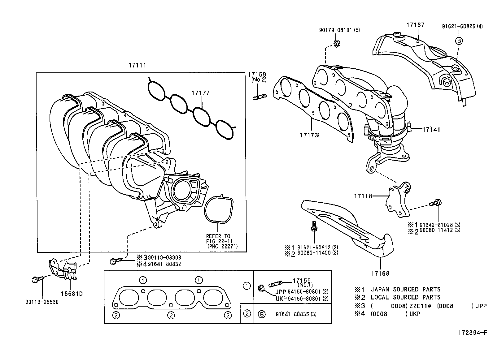 TOYOTA COROLLA HB LBZZE111L-AGMDKW - TOOL-ENGINE-FUEL - MANIFOLD ...