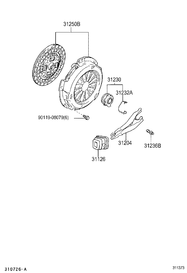 TOYOTA COROLLA HB UKPNDE120L-DHGNYW - POWERTRAIN-CHASSIS - CLUTCH ...