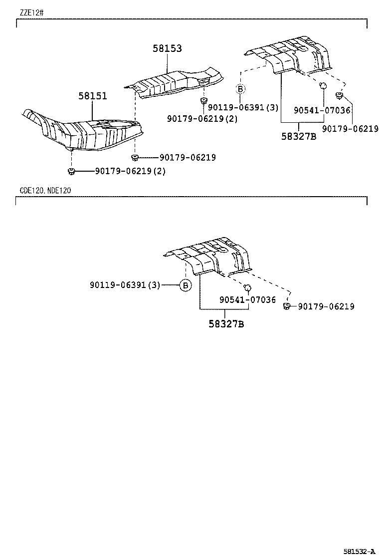 TOYOTA COROLLA SED WG UKPZZE120R-DEMDKW - BODY - FLOOR INSULATOR ...