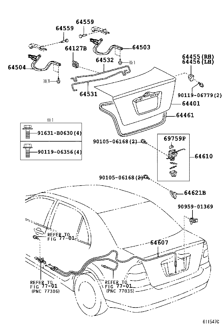 TOYOTA COROLLA SED WG UKPZZE121L-DEMNKW - BODY - LUGGAGE COMPARTMENT ...