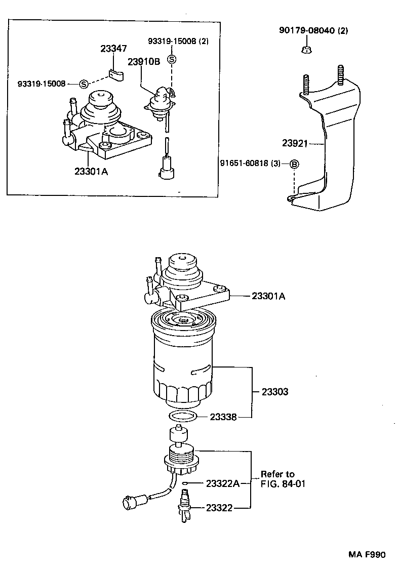 TOYOTA LAND CRUISER 80HDJ80L-GNMEXW - TOOL-ENGINE-FUEL - FUEL FILTER ...