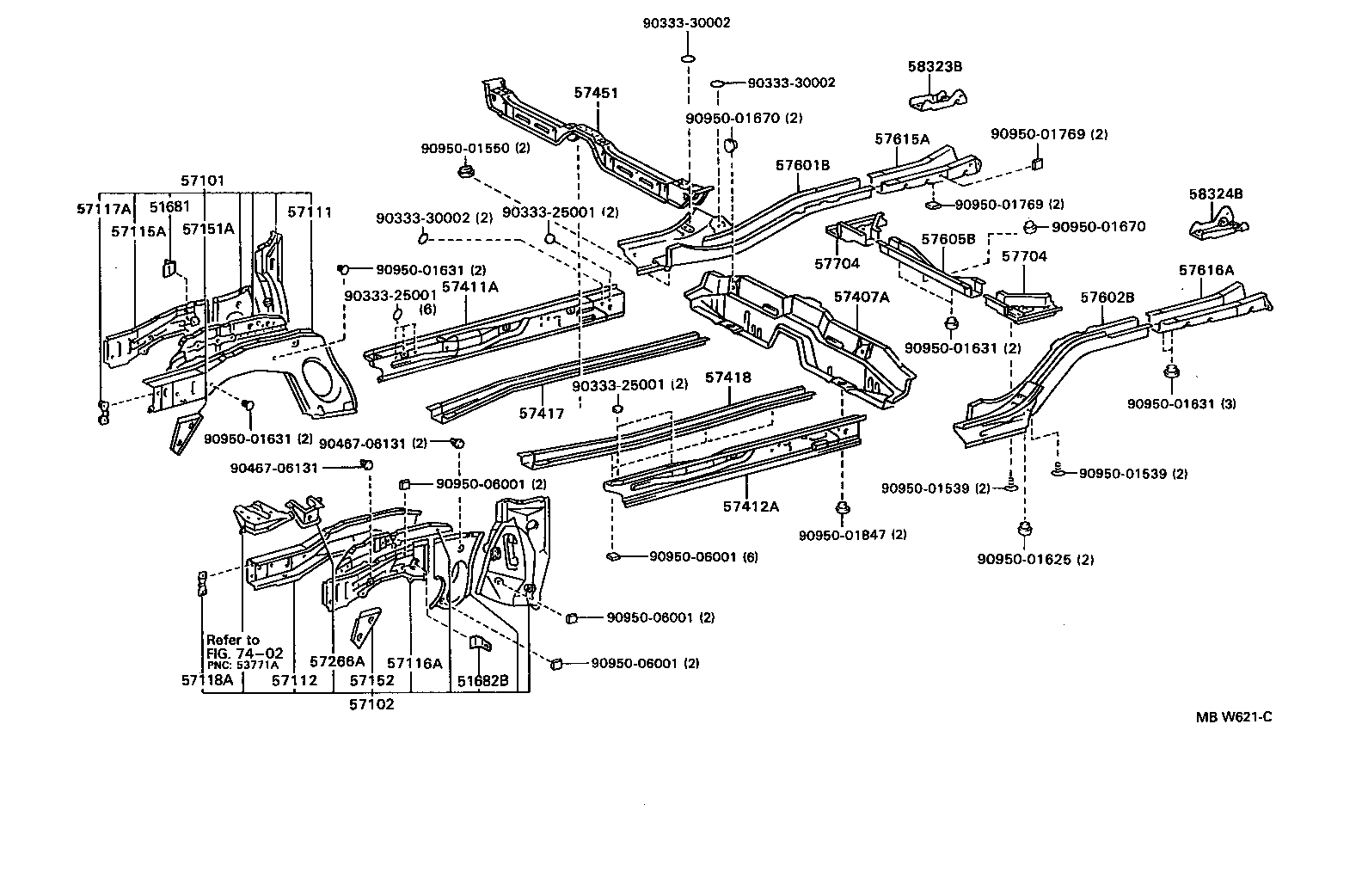 TOYOTA COROLLA HB LBEE101L-AHMDKW - BODY - FLOOR SIDE MEMBER | Japan ...