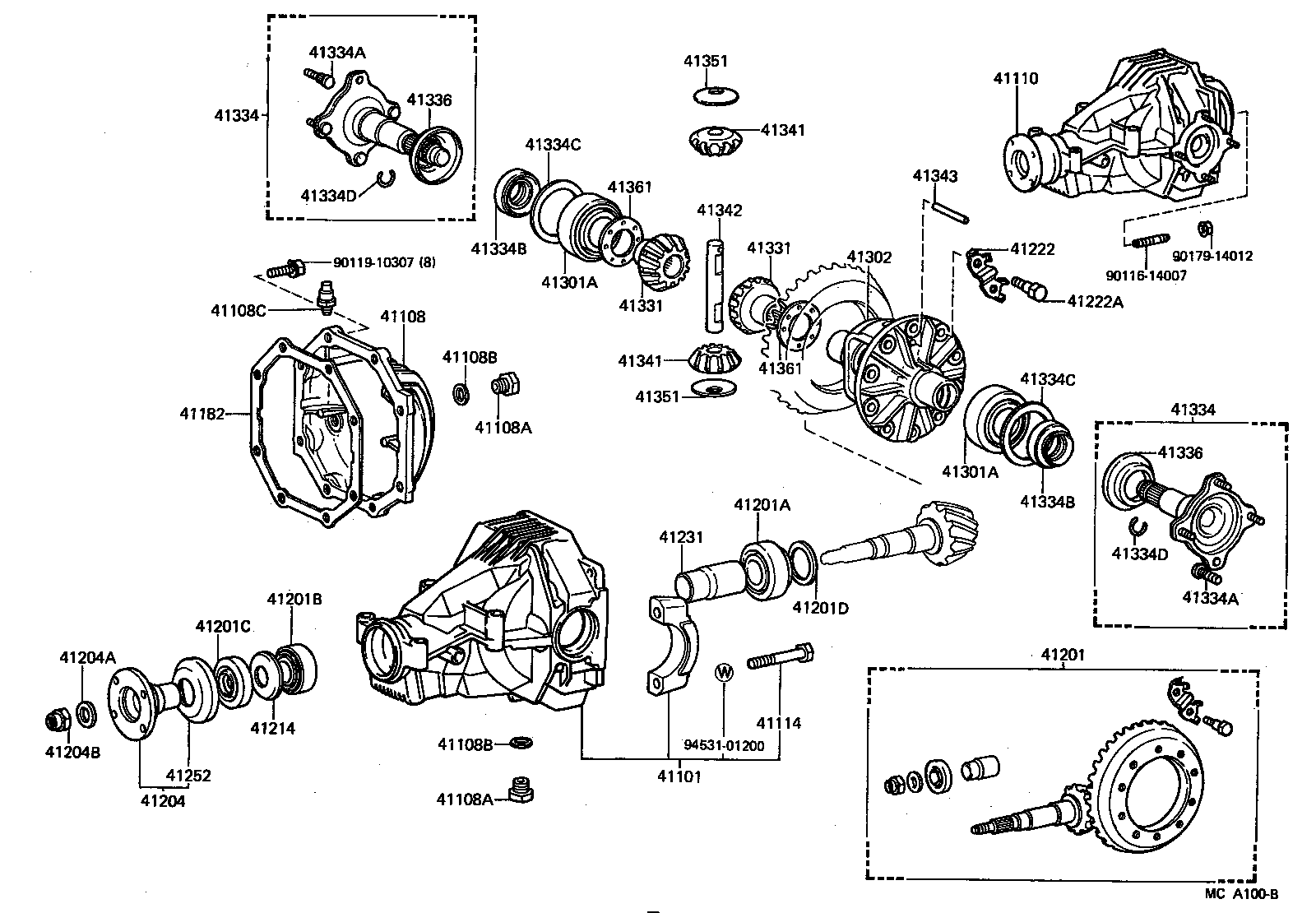 Toyota Crownms123r Sepqfq Powertrain Chassis Rear Axle Housing