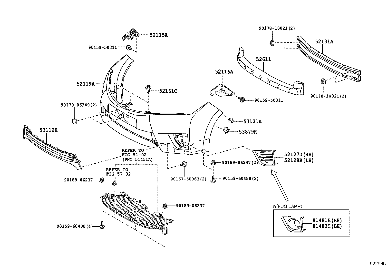 TOYOTA COROLLA S AMERICAZRE172L-GEFEKK - BODY - FRONT BUMPER BUMPER ...
