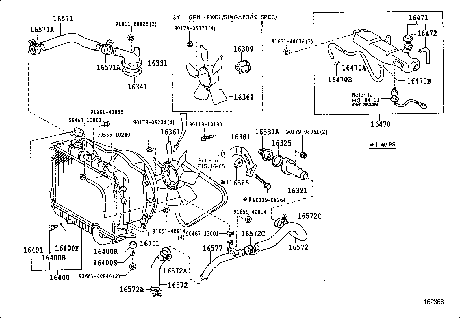 TOYOTA HIACE VAN COMUTERYH51LV-JRFE - TOOL-ENGINE-FUEL - RADIATOR WATER ...