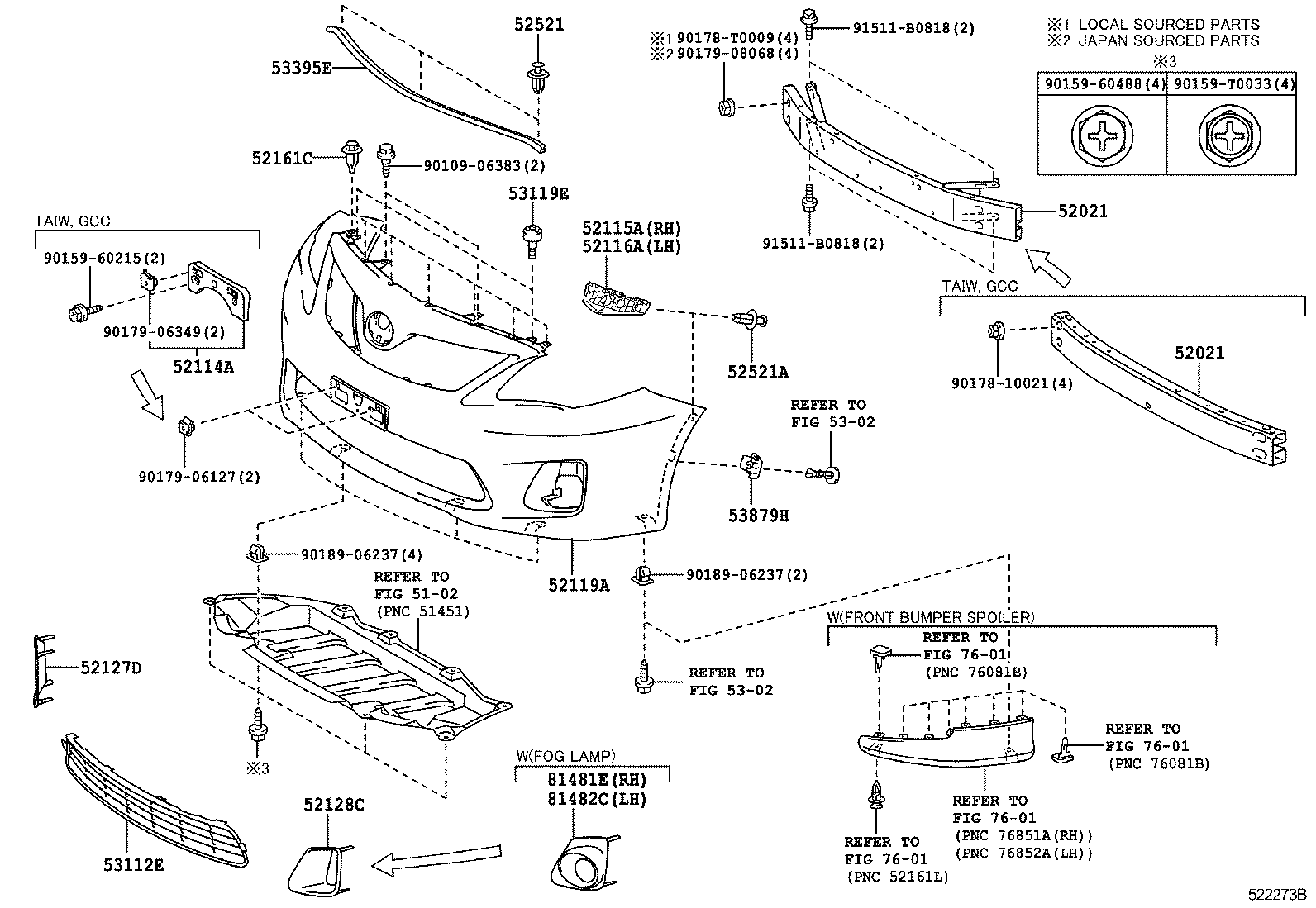TOYOTA COROLLA ALTISZRE142R-GEFEKX - BODY - FRONT BUMPER BUMPER STAY ...