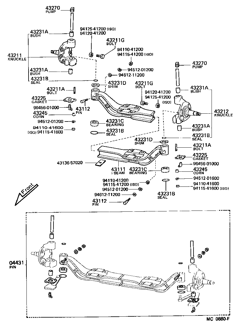 TOYOTA HEAVY DUTY TRUCKFA115-H - POWERTRAIN-CHASSIS - FRONT AXLE ARM ...
