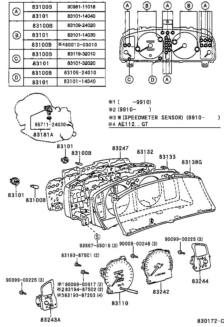 TOYOTA COROLLA LBAE112R-ALMDKQ - ELECTRICAL - METER | Japan Parts EU
