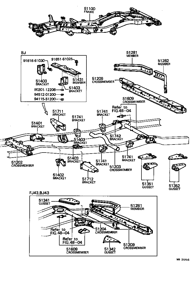 TOYOTA LAND CRUISER 40FJ40- - BODY - FRAME | Japan Parts EU