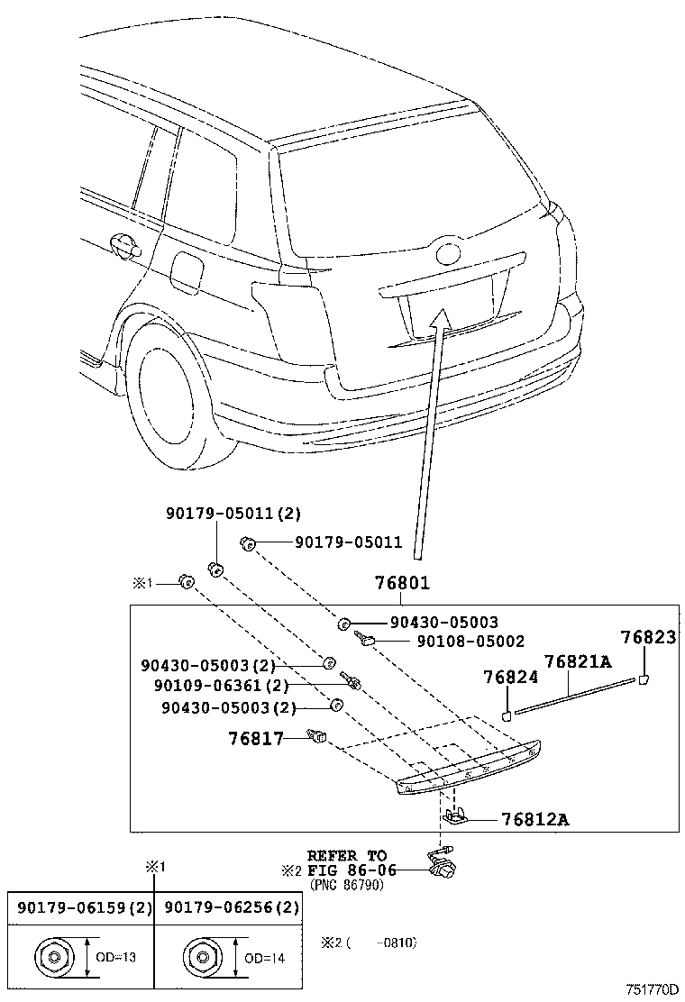 TOYOTA COROLLA AXIO FIELDERNZE141G-AWMNK - BODY - REAR MOULDING | Japan ...