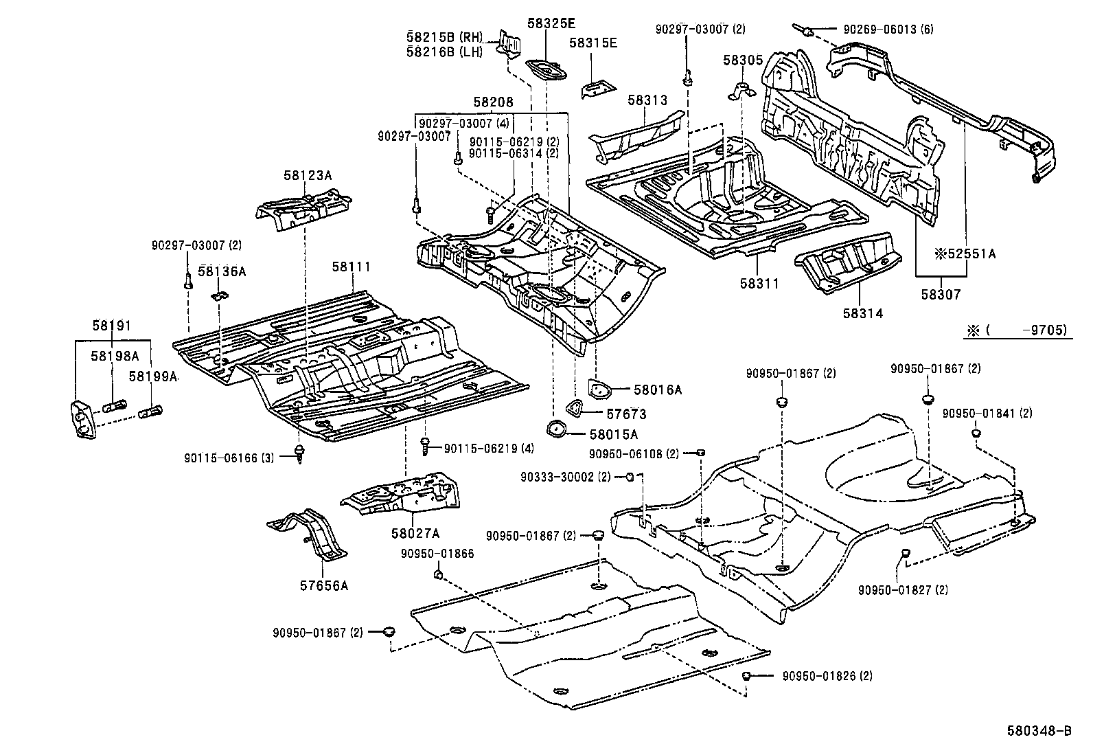 TOYOTA COROLLAEE111-AEHDK - BODY - FLOOR PAN LOWER BACK PANEL | Japan ...