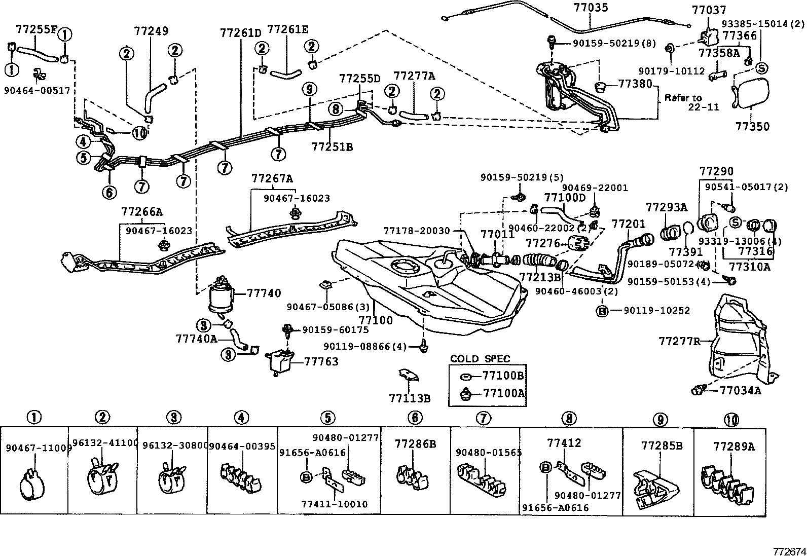 TOYOTA STARLETEP82-AGHNK - BODY - FUEL TANK TUBE | Japan Parts EU