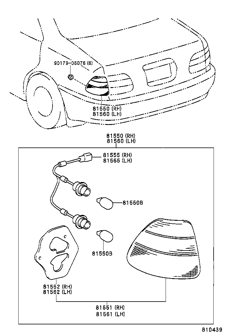 TOYOTA COROLLAAE110-AEPNK - ELECTRICAL - REAR COMBINATION LAMP | Japan ...