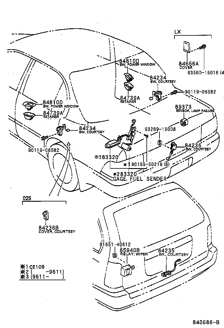 TOYOTA COROLLAAE100G-AWPGK - ELECTRICAL - SWITCH RELAY COMPUTER | Japan ...
