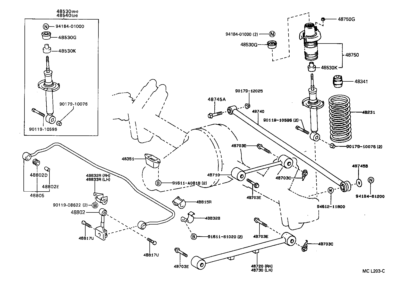 TOYOTA COROLLA 2EL45-CGPSK - POWERTRAIN-CHASSIS - REAR SPRING SHOCK ...