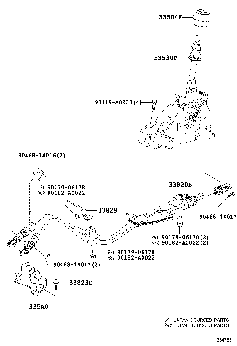 TOYOTA COROLLAZRE172L-DEFDKJ - POWERTRAIN-CHASSIS - SHIFT LEVER ...