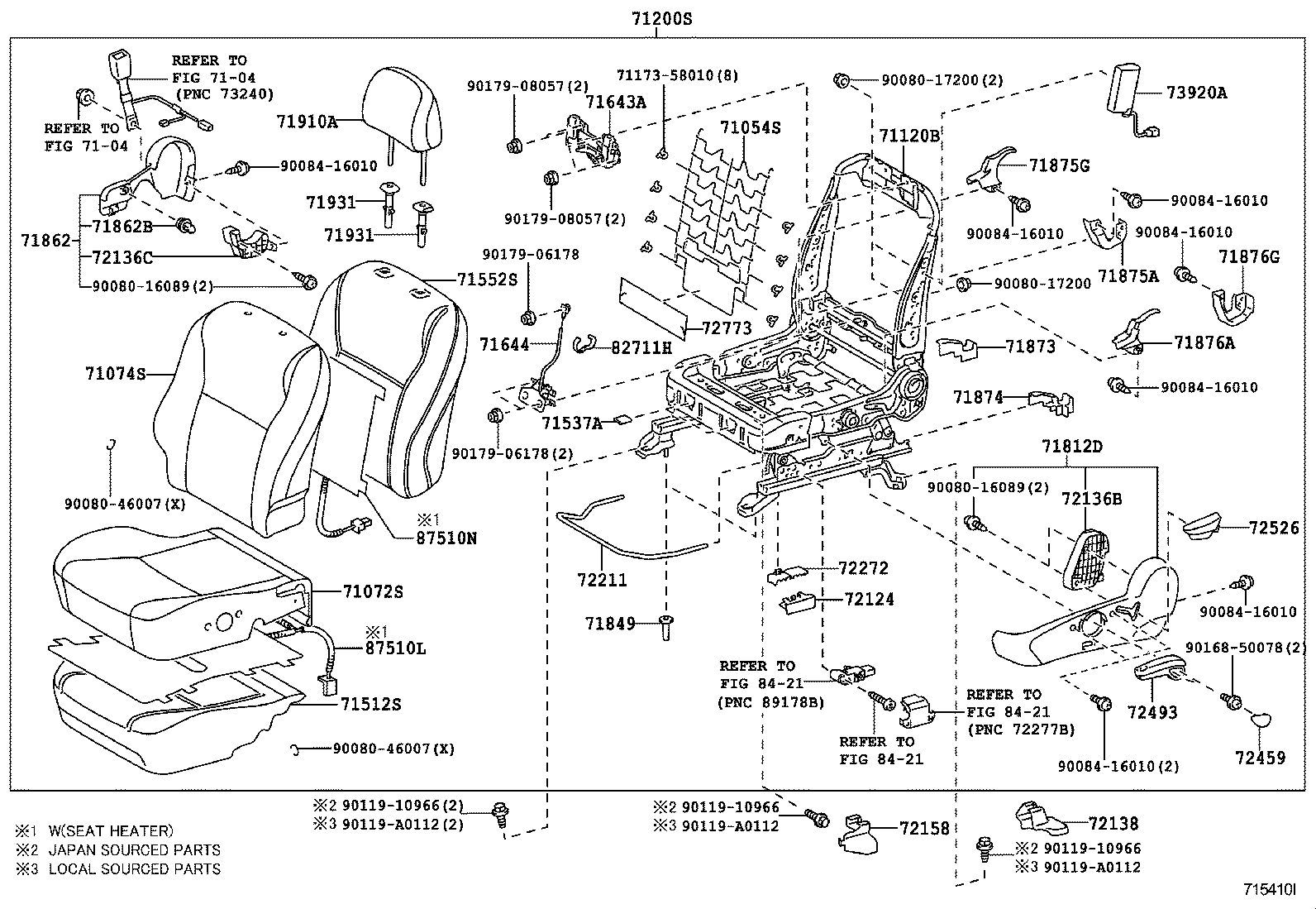 TOYOTA COROLLA NAPZRE142L-DEMDKA - BODY - FRONT SEAT SEAT TRACK | Japan ...