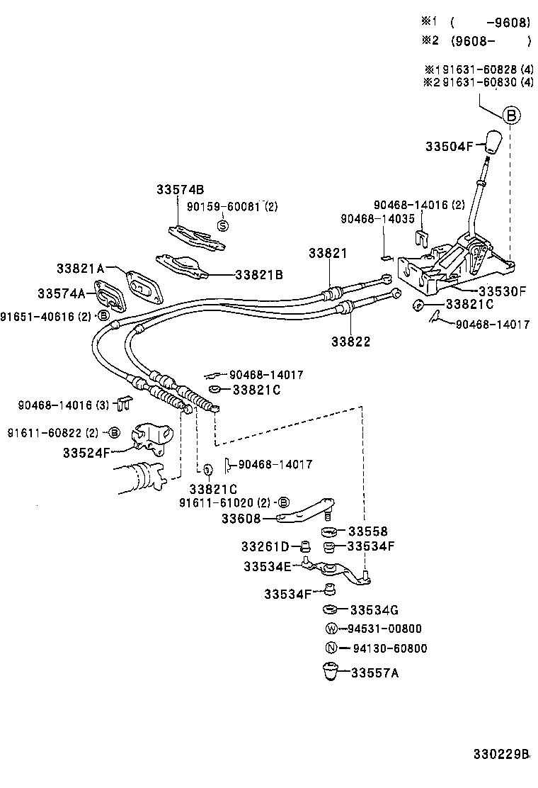 TOYOTA COROLLA NAP SEDAE102L-DEMNKA - POWERTRAIN-CHASSIS - SHIFT LEVER ...