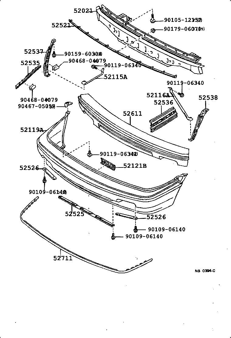 TOYOTA COROLLA NAP SEDAE92L-DEHRKA - BODY - FRONT BUMPER BUMPER STAY ...