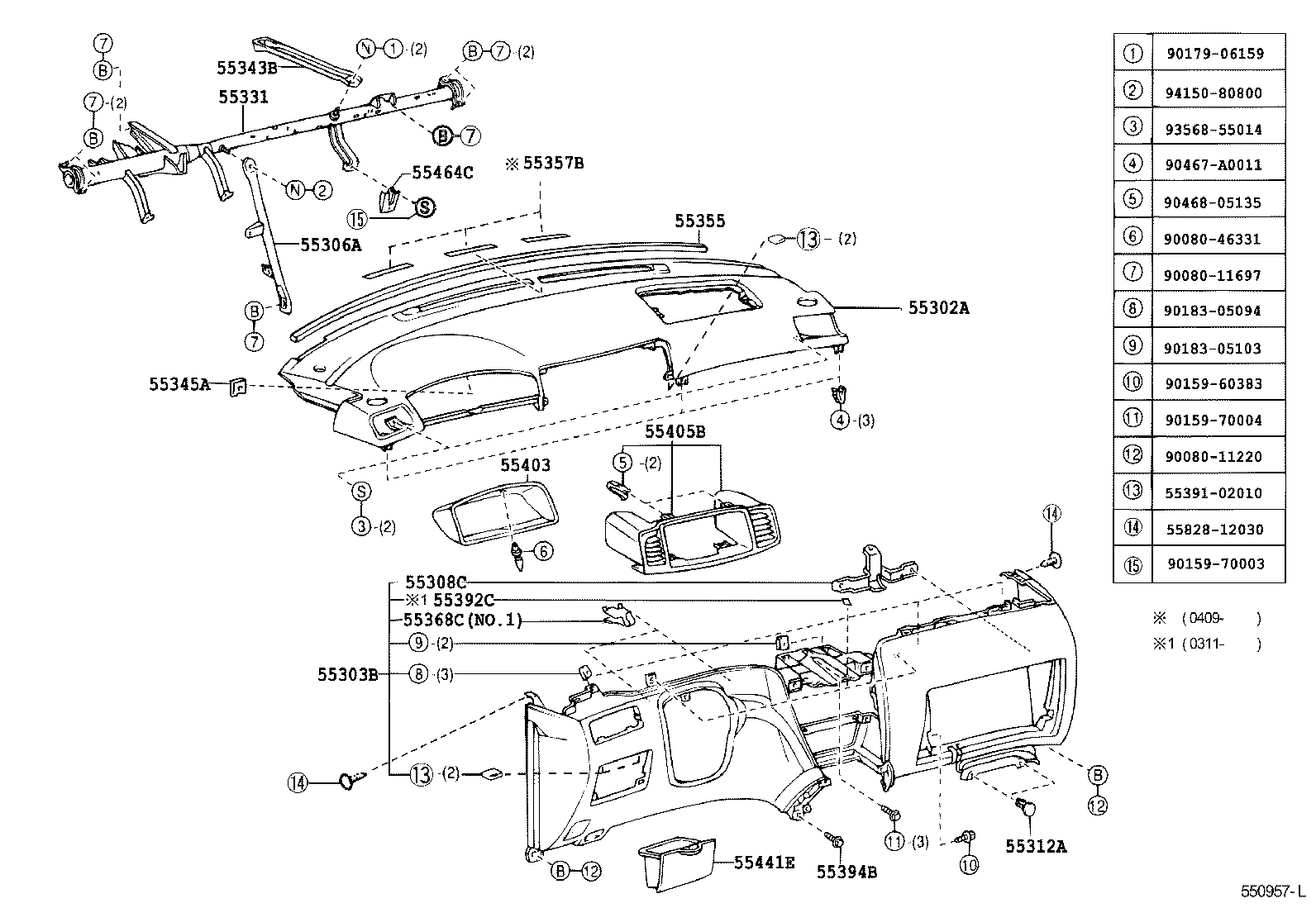 TOYOTA COROLLA MATRIX NAPZZE130L-DEPSKA - BODY - INSTRUMENT PANEL GLOVE ...