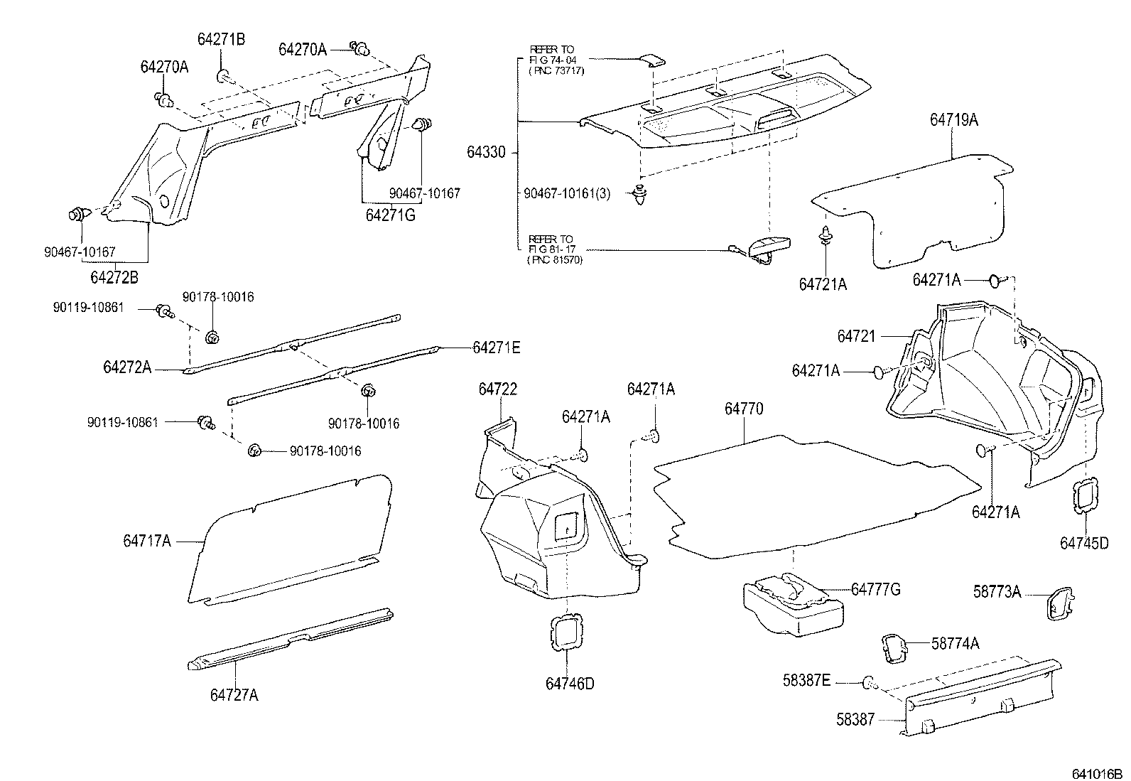 TOYOTA COROLLA MATRIX NAPZZE130L-DEPSKA - BODY - PACKAGE TRAY PANEL ...
