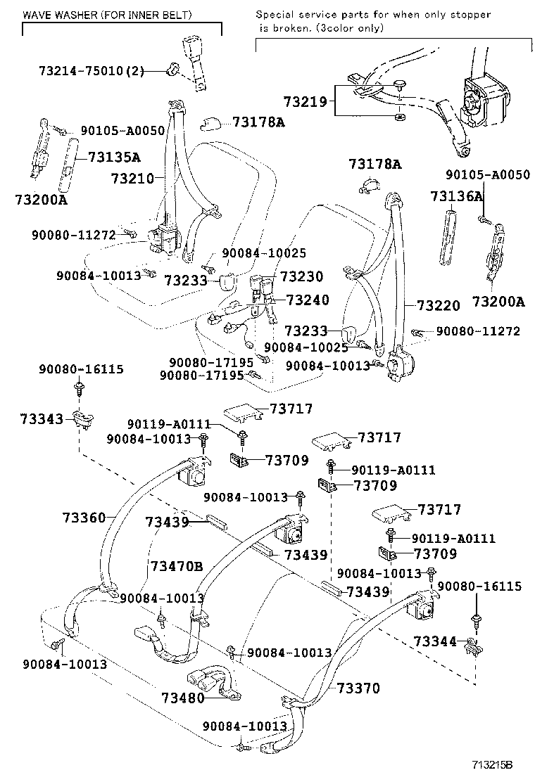 TOYOTA COROLLA MATRIX NAPZZE130L-DEPDKA - BODY - SEAT BELT CHILD ...