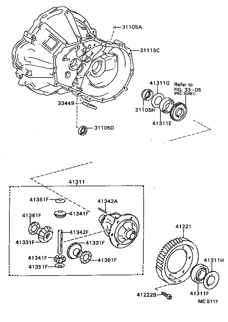 Toyota Tercelel53l Admrkk Powertrain Chassis Front Axle Housing